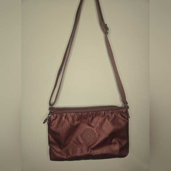 Kipling | Bags | Kipling Mikaela Metallic Mauverose Crossbody Purse ...